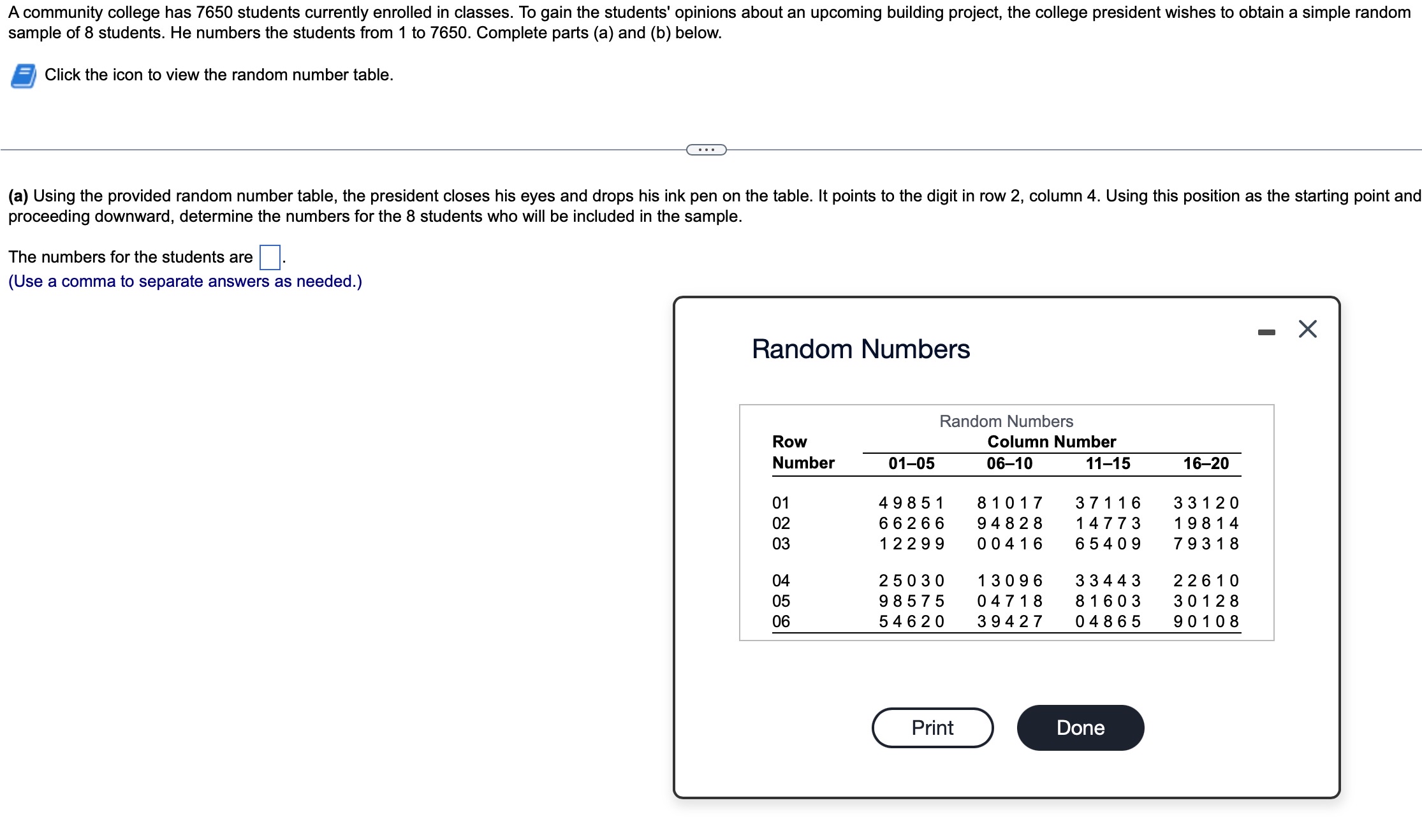 Solved A community college has 7650 ﻿students currently | Chegg.com