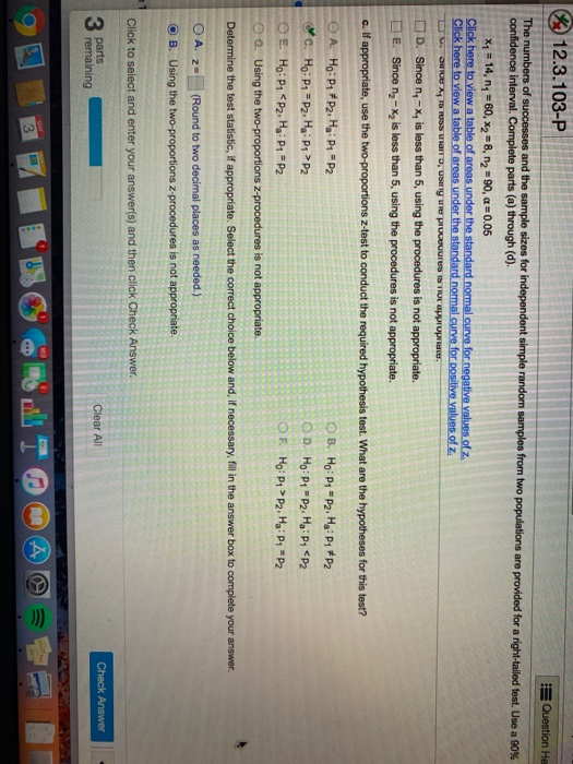 Solved The numbers of successes and the sample sizes for | Chegg.com