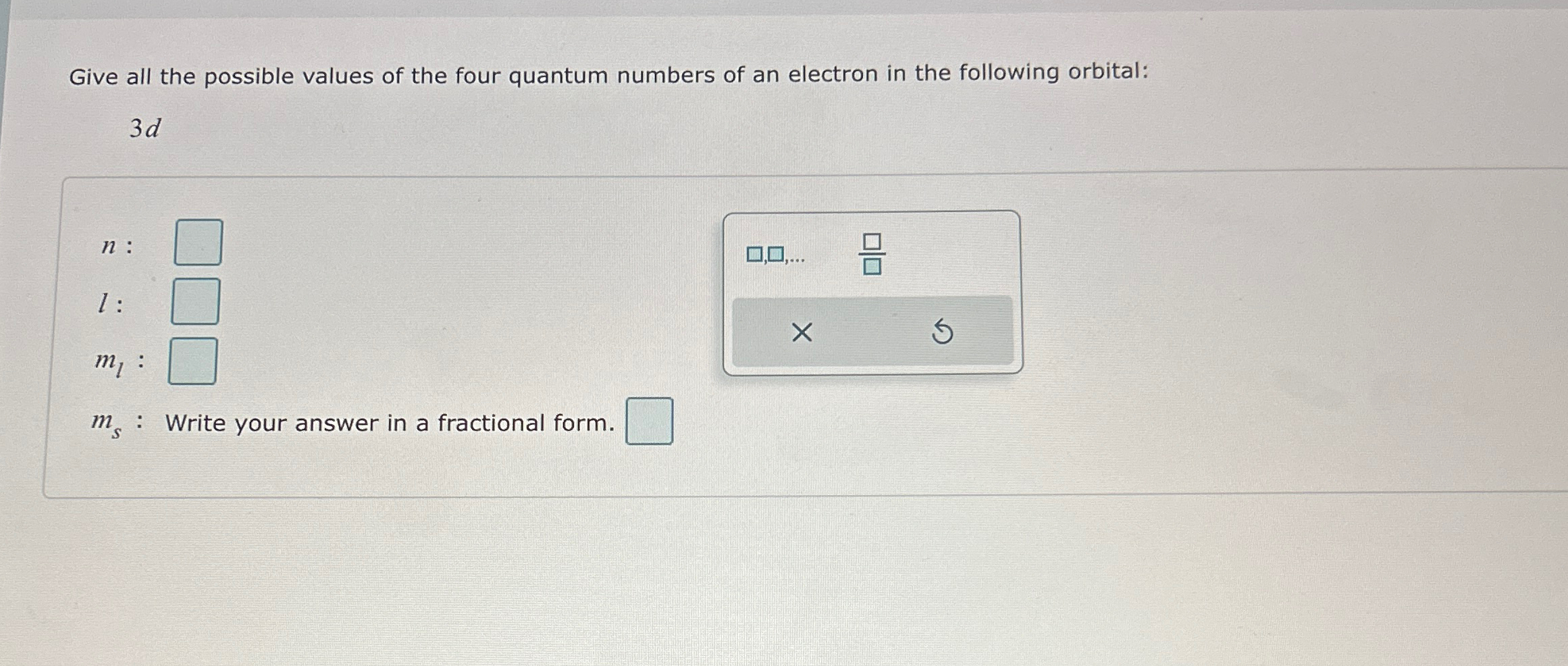 Solved Give all the possible values of the four quantum | Chegg.com