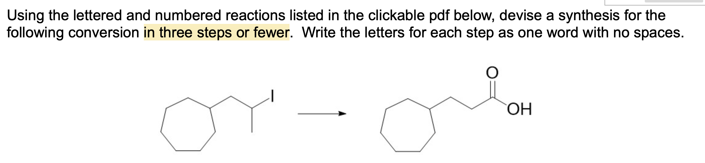 Solved Using the lettered and numbered reactions listed in | Chegg.com
