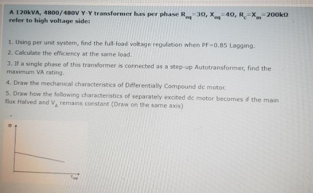 Solved A 120kVA,4800480VY - Y ﻿transformer has per phase | Chegg.com