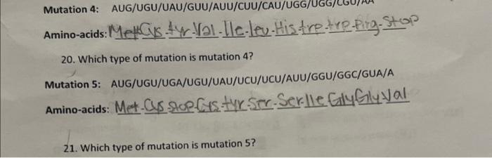 Mutation 4: | Chegg.com