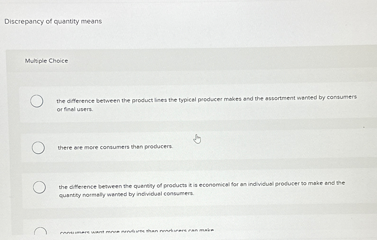 Solved Discrepancy of quantity meansMultiple Choicethe | Chegg.com