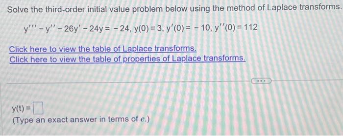 Solved Solve the third-order initial value problem below | Chegg.com