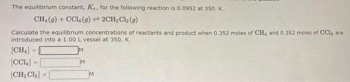 Solved The equilibrium constant, K0, for the following | Chegg.com
