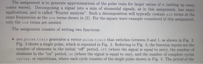 Solved In this assignment, you will write a MATLAB function | Chegg.com