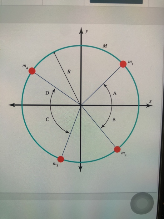 Solved Four beads, each of mass m = 1 kg, are attached at | Chegg.com