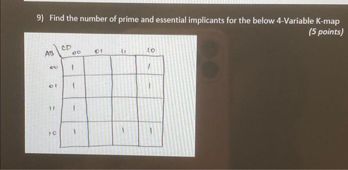 Solved 1) Find the minimum SOP for the 5 Variable K-Map | Chegg.com