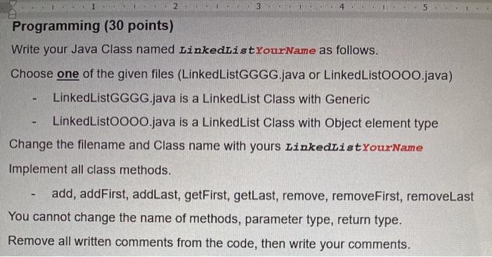 Solved 2 5 Programming (30 points) Write your Java Class | Chegg.com