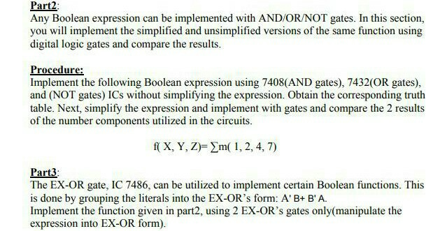 Solved Part2 Any Boolean expression can be implemented with | Chegg.com