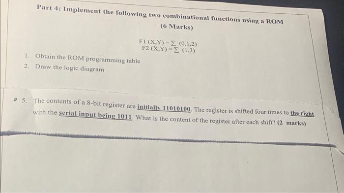 Solved Part 4: Implement the following two combinational | Chegg.com