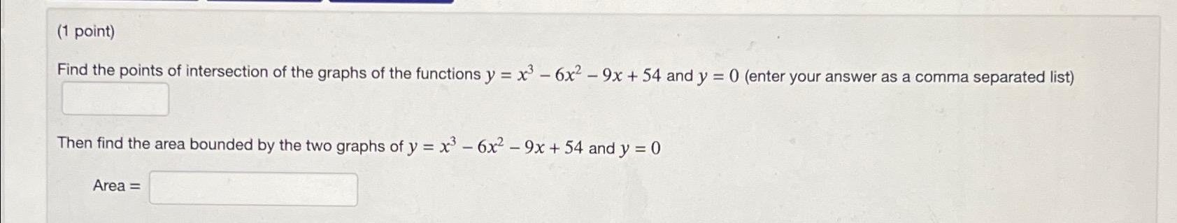 Solved (1 ﻿point)Find the points of intersection of the | Chegg.com