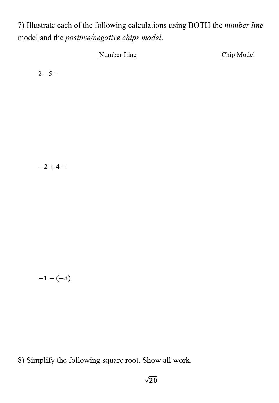 Solved 7) Illustrate each of the following calculations | Chegg.com