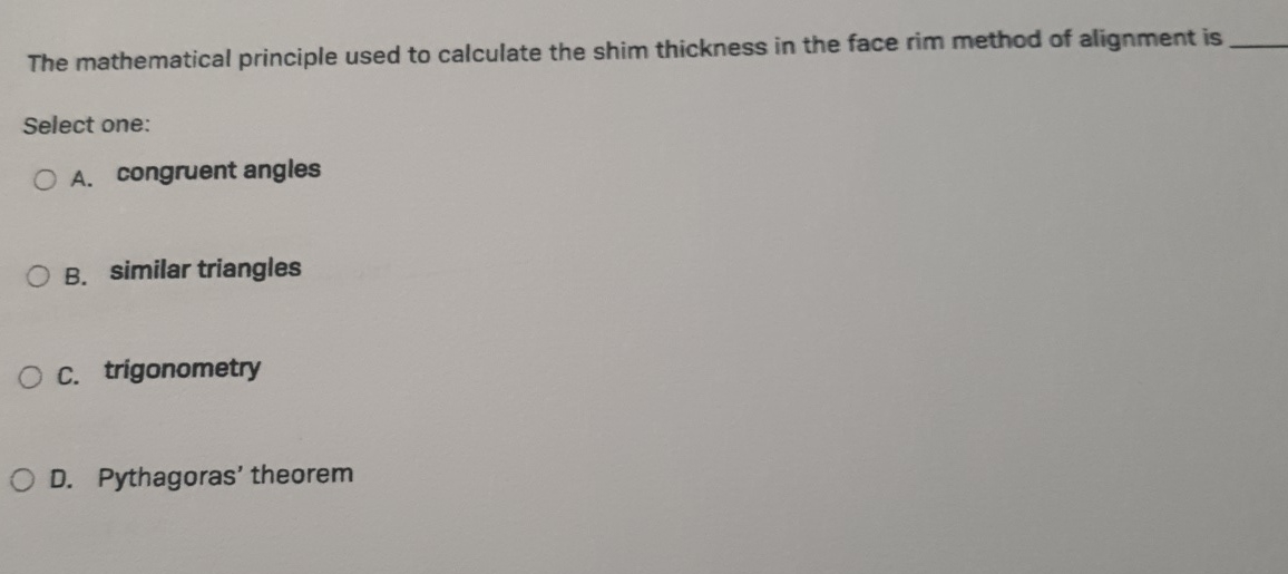Solved The mathematical principle used to calculate the shim | Chegg.com