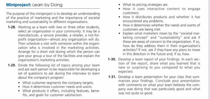 Solved Miniproject: Learn by Doing The purpose of this | Chegg.com