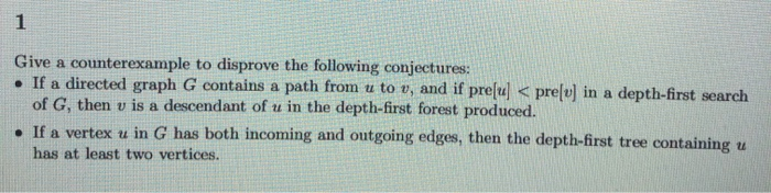 Solved Give a counterexample to disprove the following | Chegg.com