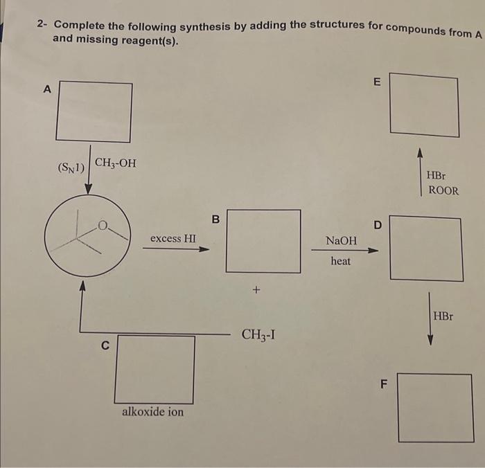 Solved 2- Complete the following synthesis by adding the | Chegg.com