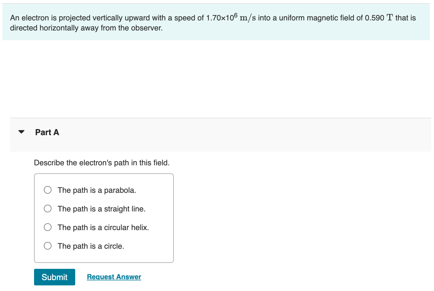 High Quality SOLUTION An electron is projected vertically upward with a | Chegg.com