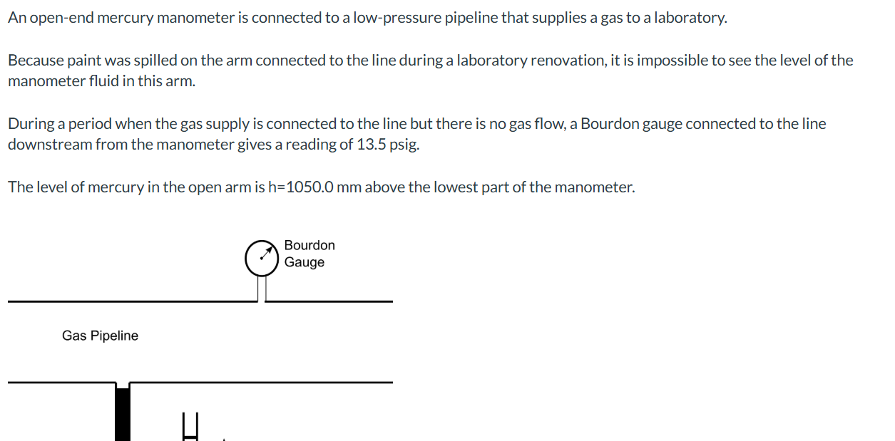 Solved An open-end mercury manometer is connected to a | Chegg.com