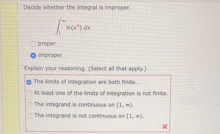 Solved Decide whether the integral is improper. ∫1019x5dx | Chegg.com