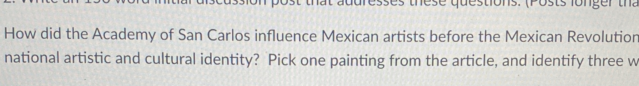 Solved How did the Academy of San Carlos influence Mexican | Chegg.com