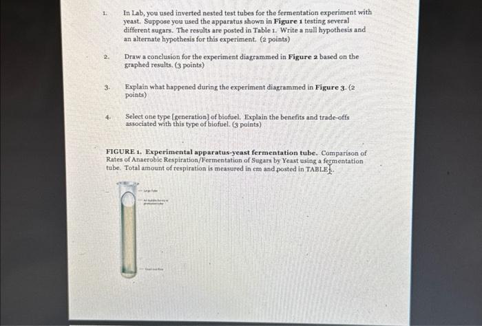 Solved 1. In Lab, you used inverted nested test tubes for | Chegg.com