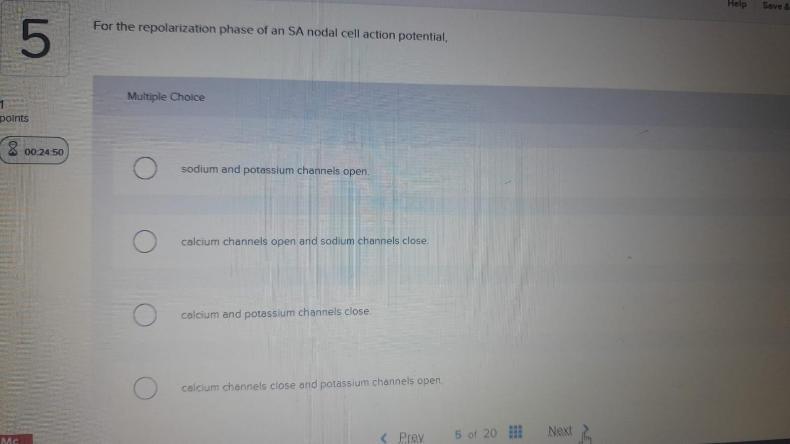 Solved HelpSave 8For the repolarization phase of an SA nodal | Chegg.com