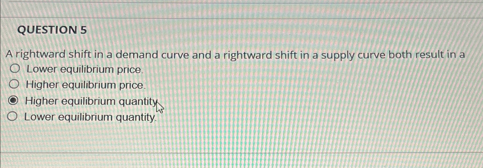 Solved QUESTION 5A rightward shift in a demand curve and a | Chegg.com
