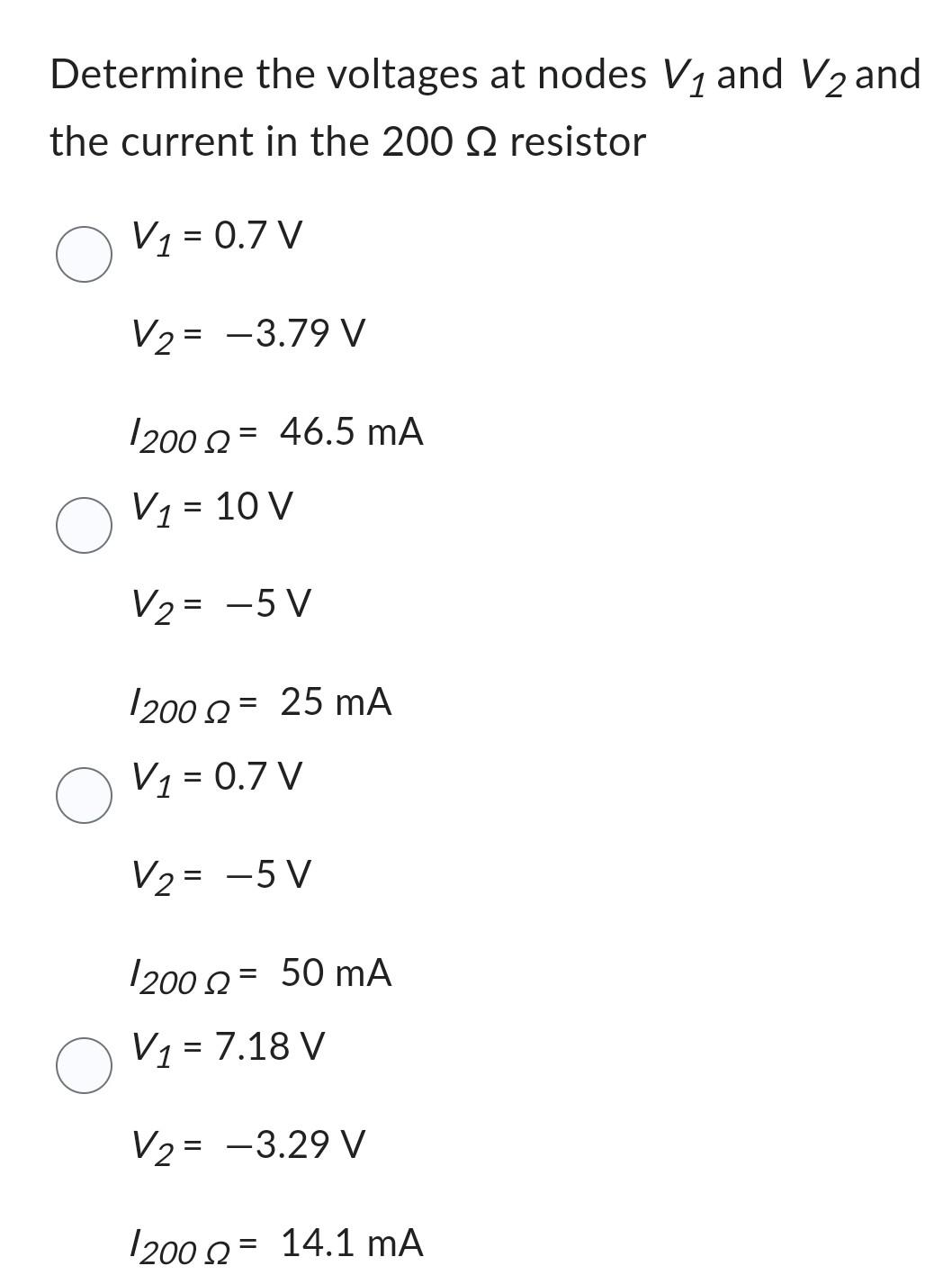 Solved Determine the voltages at nodes V1 and V2 and the | Chegg.com