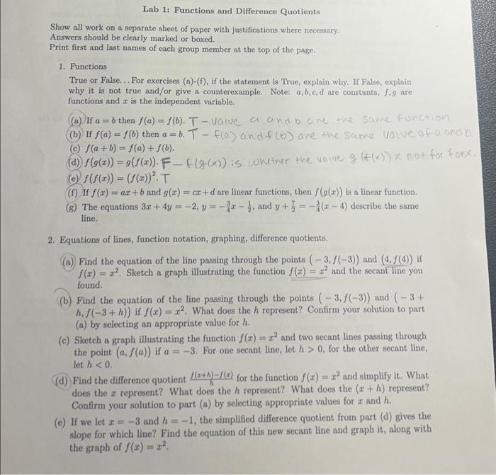 Solved Show all work on a separate sheet of paper with | Chegg.com
