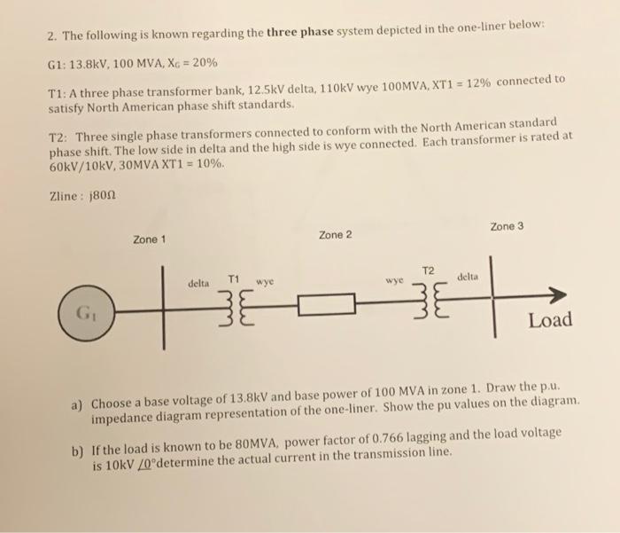 Solved 2. The following is known regarding the three phase | Chegg.com
