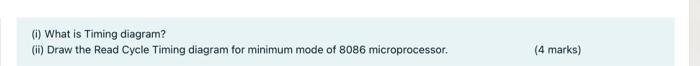 Solved 0) What is Timing diagram? C) Draw the Read Cycle | Chegg.com