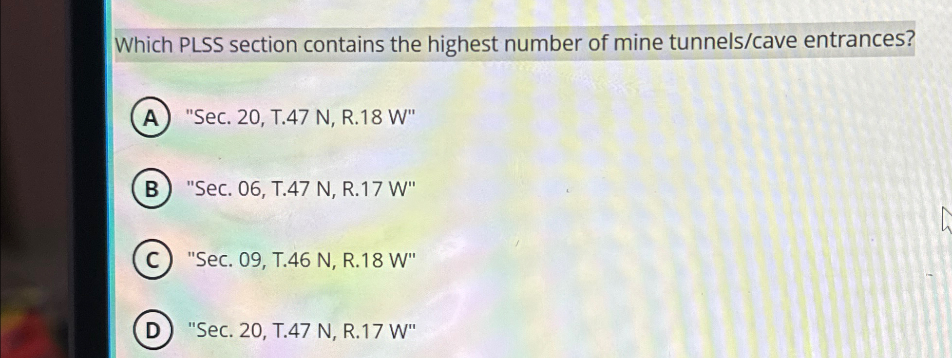 Solved Which PLSS section contains the highest number of | Chegg.com