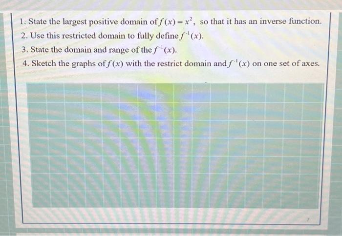 Solved 2. Use this restricted domain to fully define \\( | Chegg.com