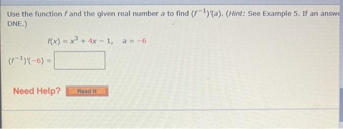 Solved Use the function f and the given real number a to | Chegg.com