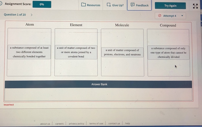 Solved Assignment Score: 0% Resources [ Give Up? Feedback | Chegg.com