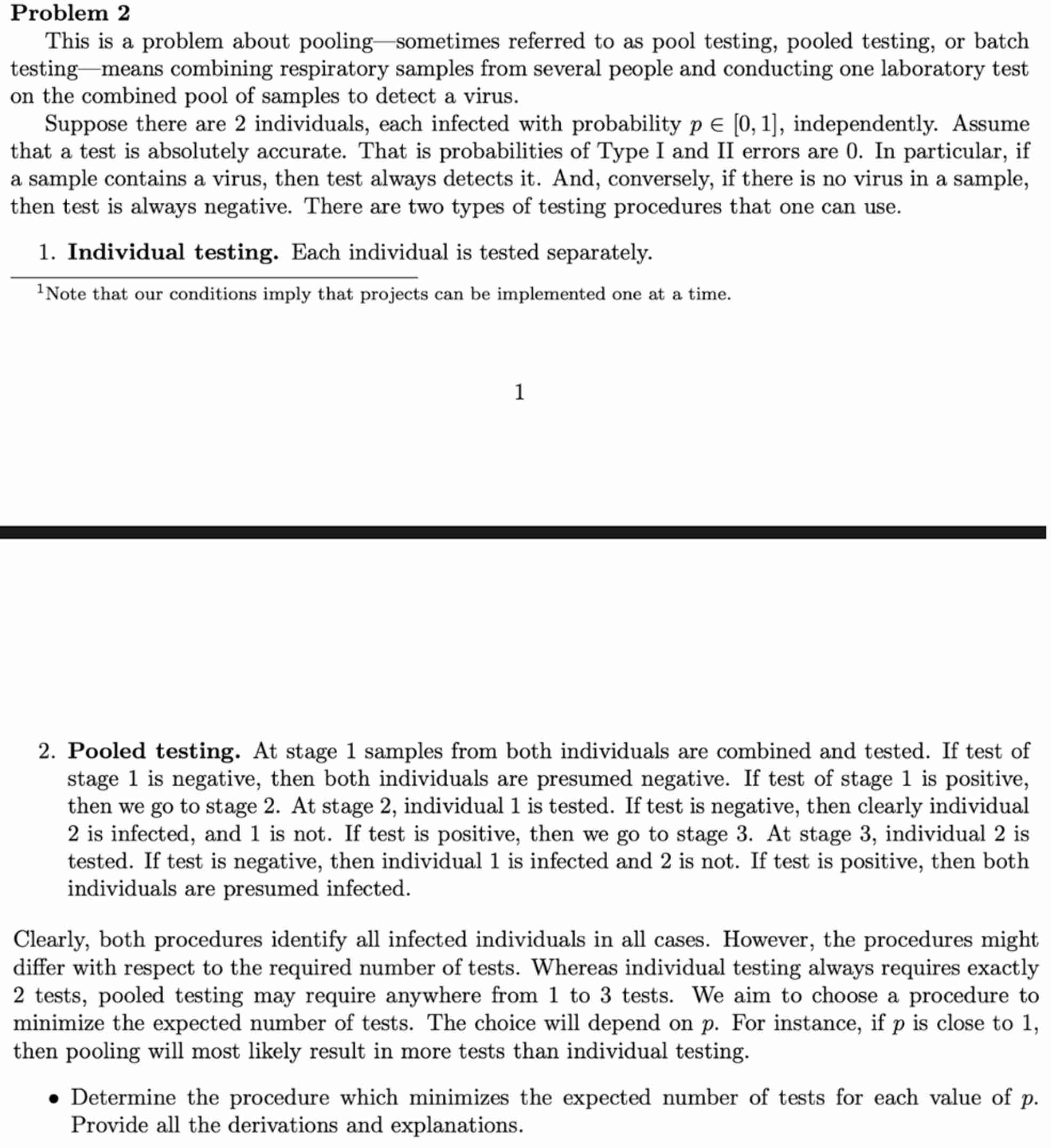 Solved Problem 2This is a problem about pooling - ﻿sometimes | Chegg.com