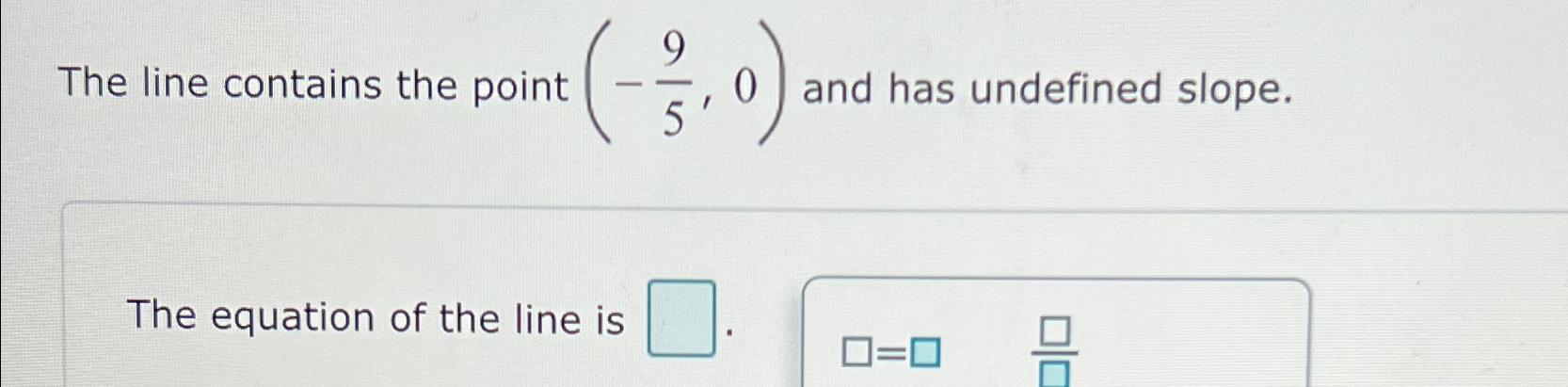 Solved The line contains the point (-95,0) ﻿and has | Chegg.com