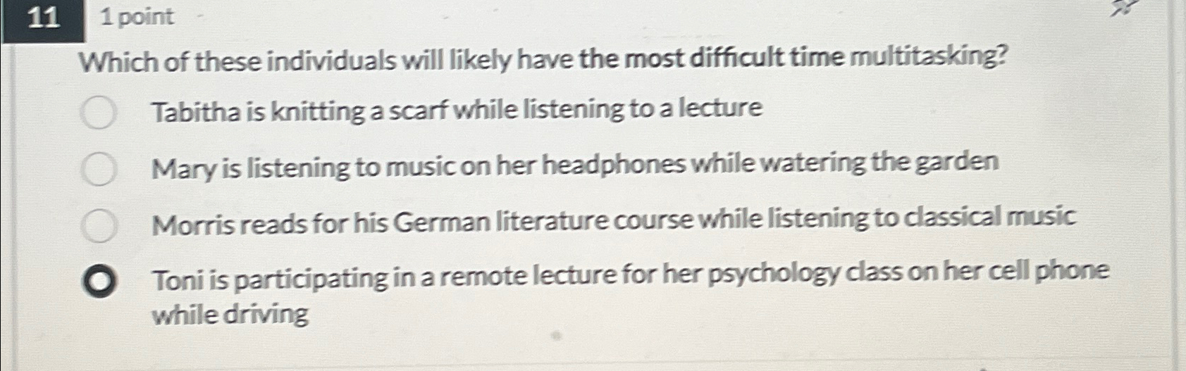 Solved 11 ﻿pointWhich of these individuals will likely have | Chegg.com