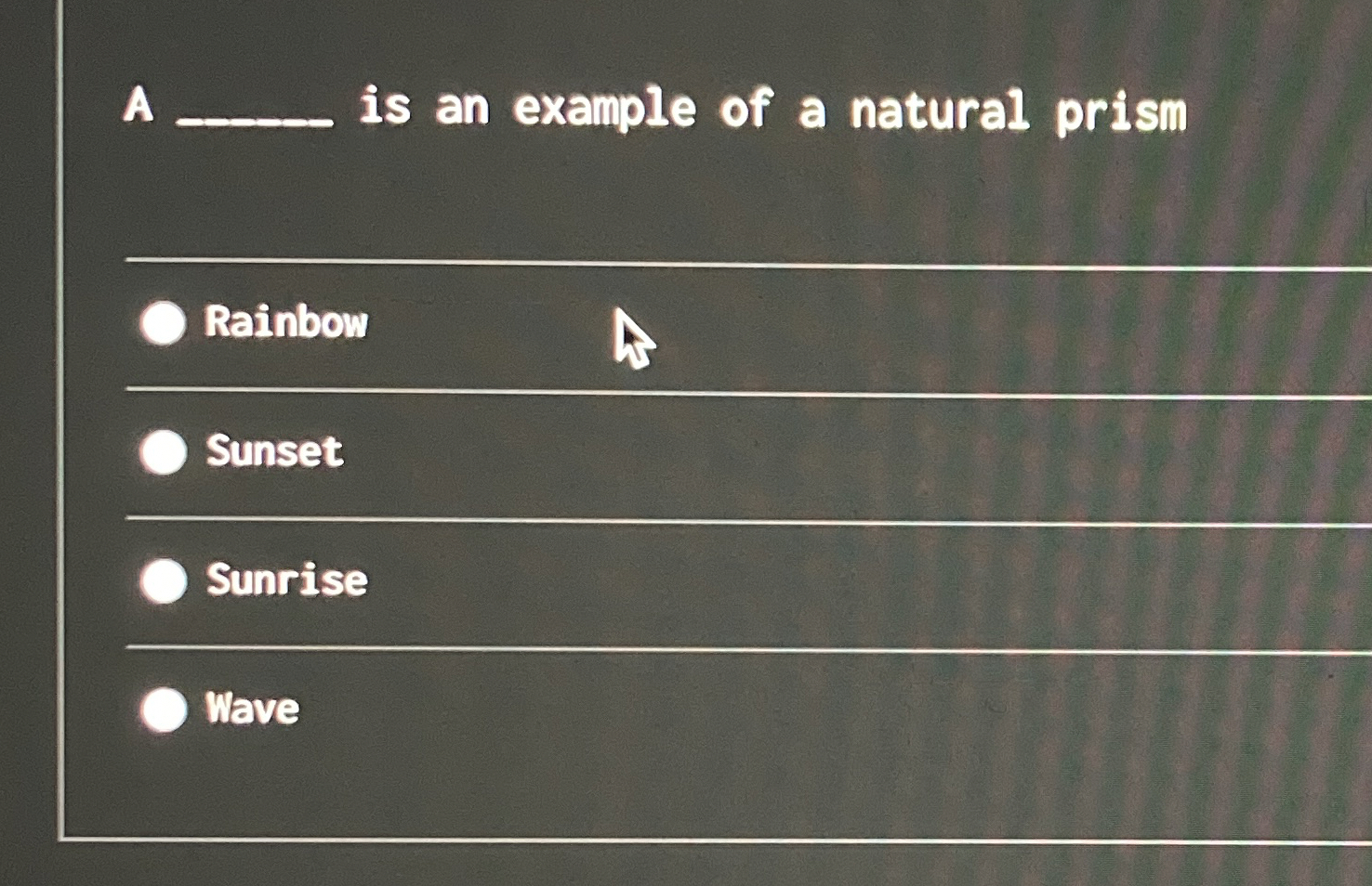 A q, ﻿is an example of a natural prism | Chegg.com