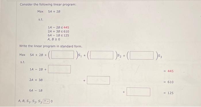 Solved Consider the following linear program: Max s.t. | Chegg.com