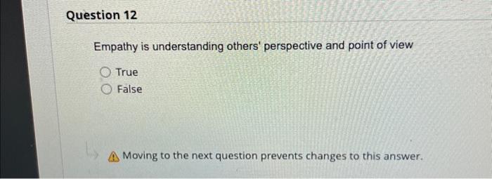 Solved Empathy is understanding others' perspective and | Chegg.com