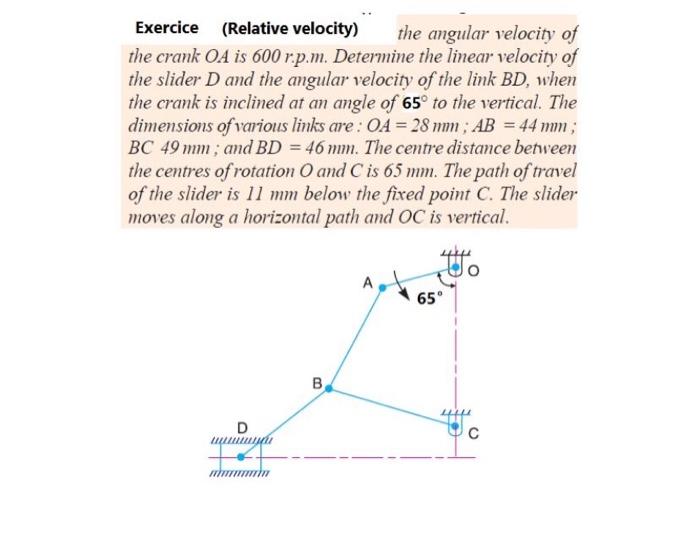 Solved Exercice (Relative velocity) the angular velocity of | Chegg.com Solved Exercice (Relative velocity) the angular velocity of | Chegg.com