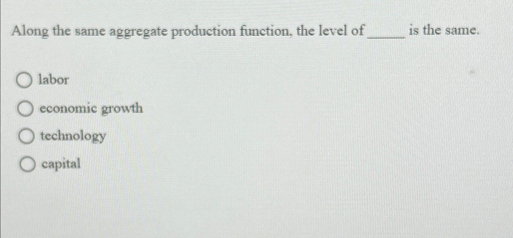 Solved Along the same aggregate production function, the | Chegg.com