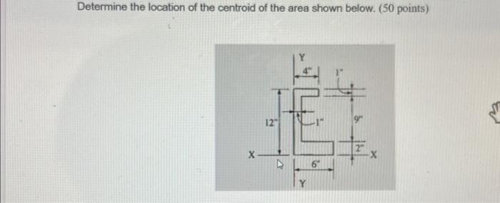 Solved Determine the location of the centroid of the area | Chegg.com