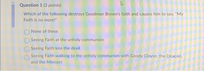 Question 1 (3 points) Which of the following destroys | Chegg.com