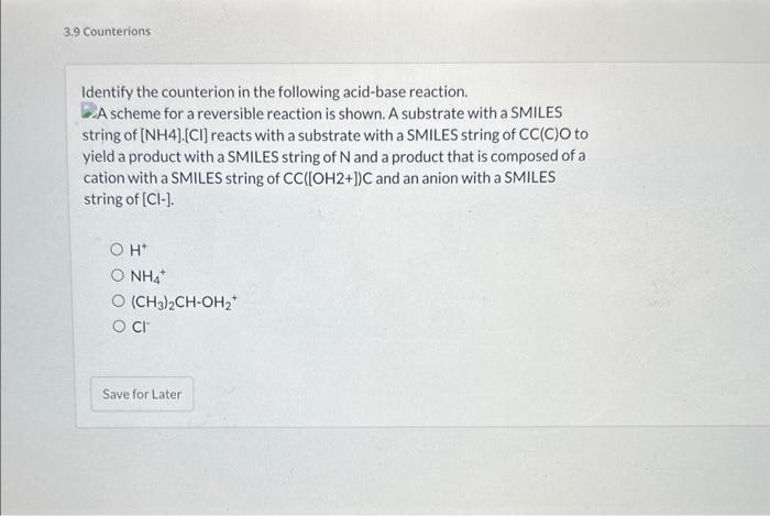Solved Identify the counterion in the following acid-base | Chegg.com
