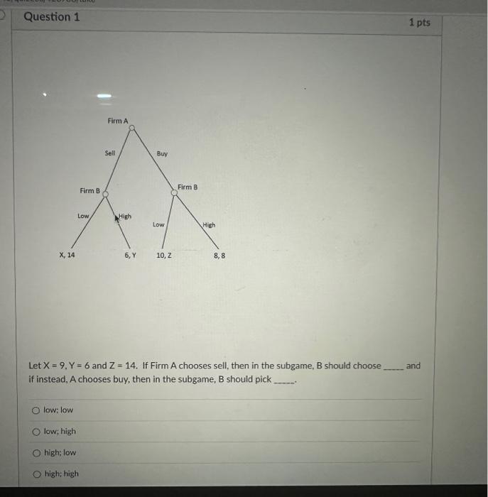Solved Let X=9,Y=6 and Z=14. If Firm A chooses sell, then in | Chegg.com