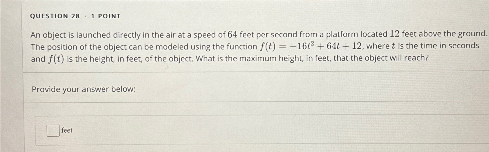Solved QUESTION 28 - 1 ﻿POINTAn object is launched directly | Chegg.com