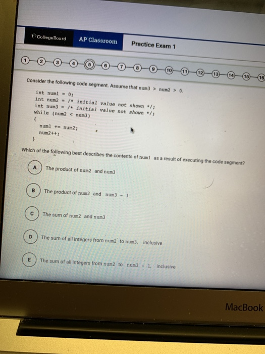 Solved College Board AP Classroom Practice Exam 1 O 0000 | Chegg.com